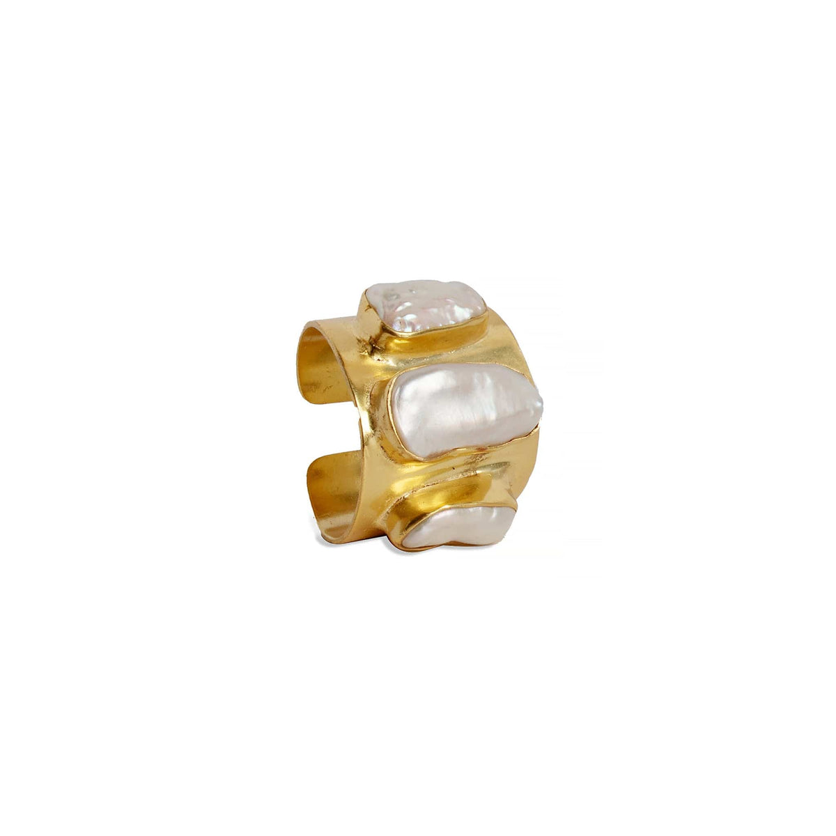 Baroque pearl column ring - Meshca